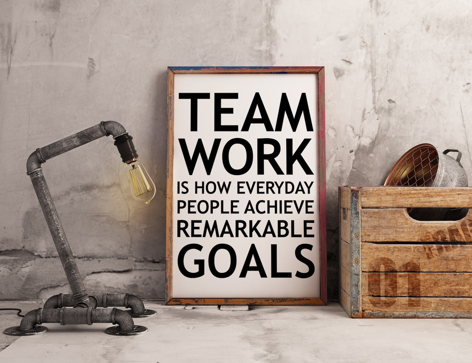 Teamwork Sign Goal Quote Classroom Decor Meeting Room Wall - Etsy