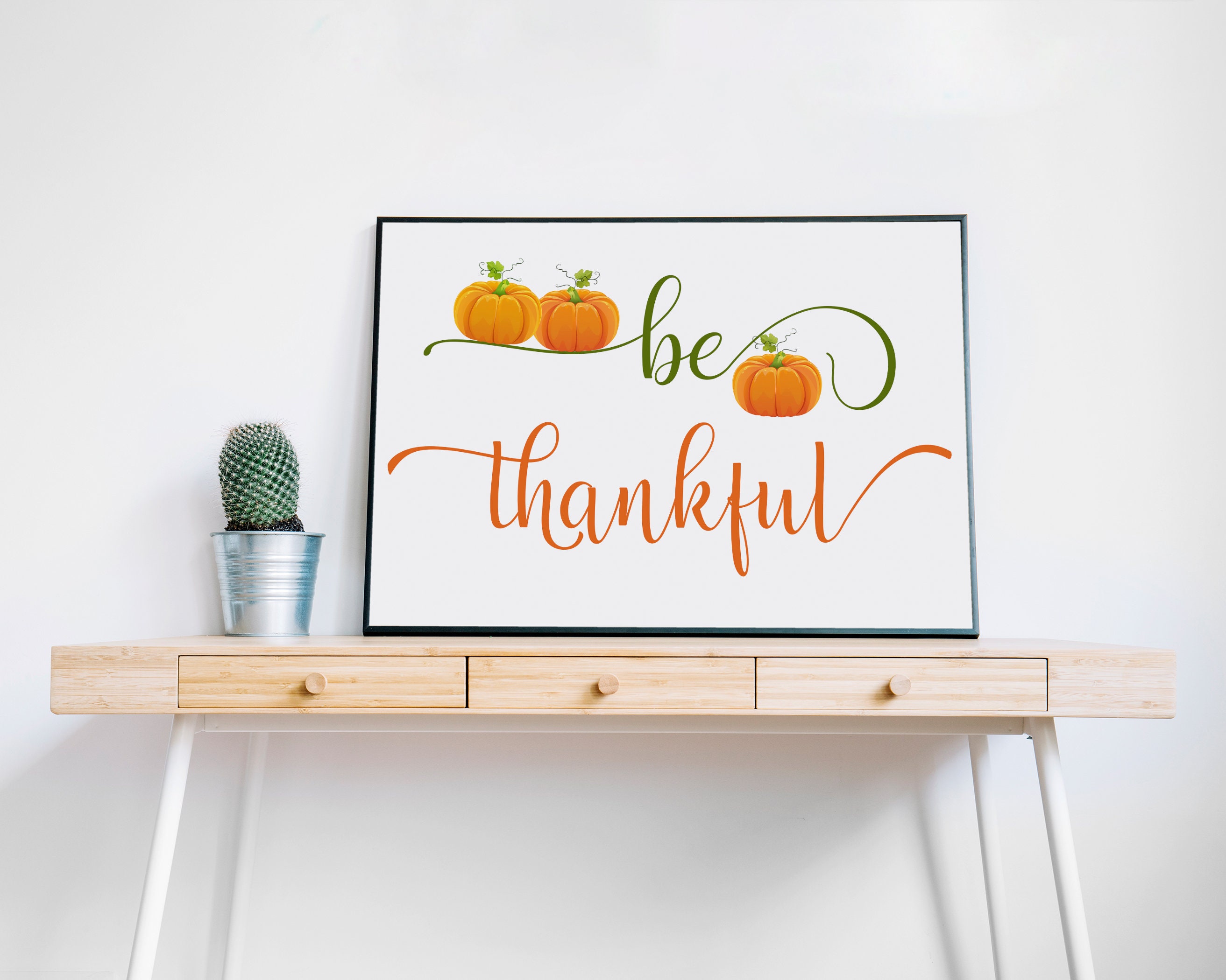 Be Thankful Sign and Pumpkin Give Thanks Sign Thanksgiving | Etsy