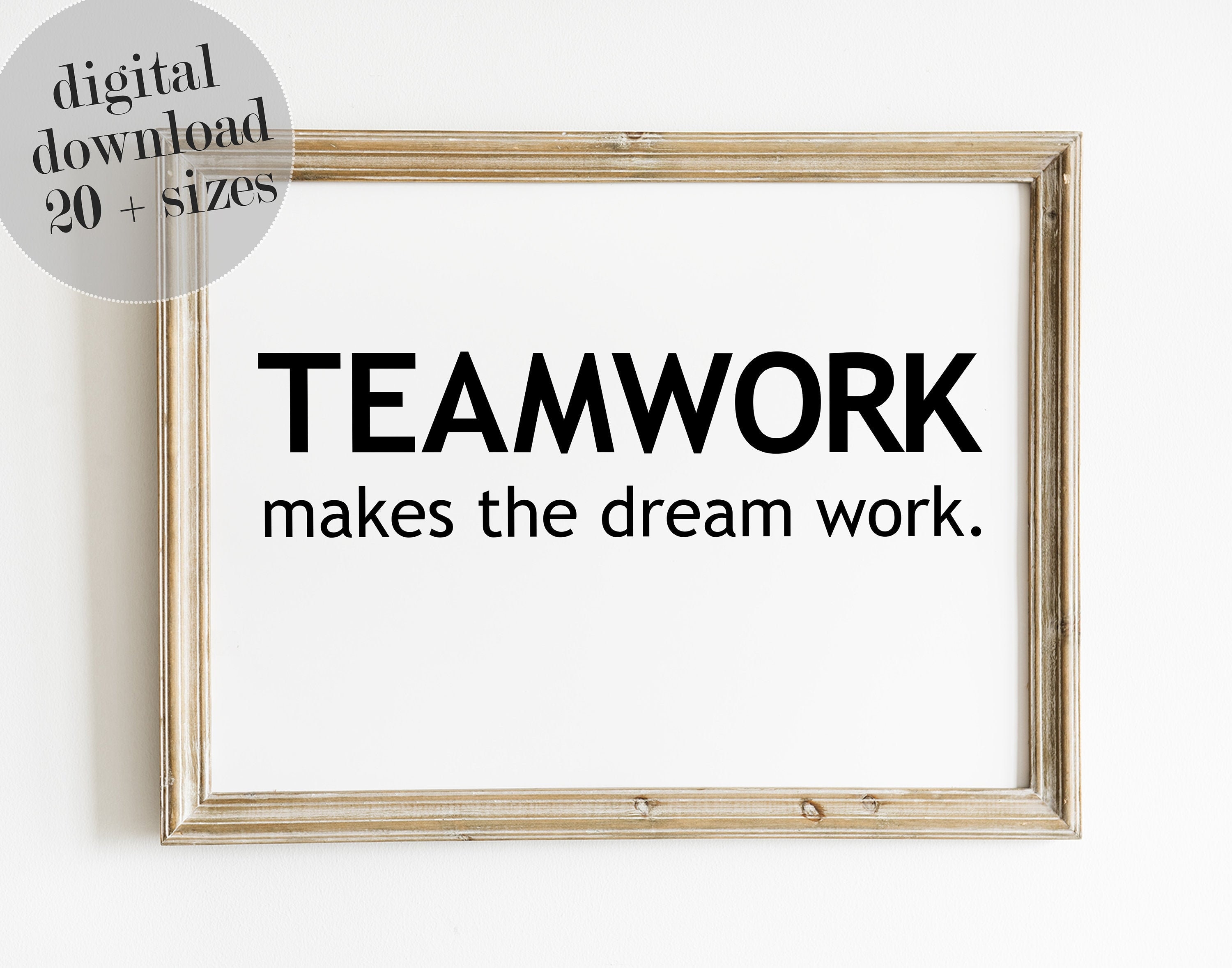 Teamwork Makes The Dream Work Quote Business Quotes | Etsy