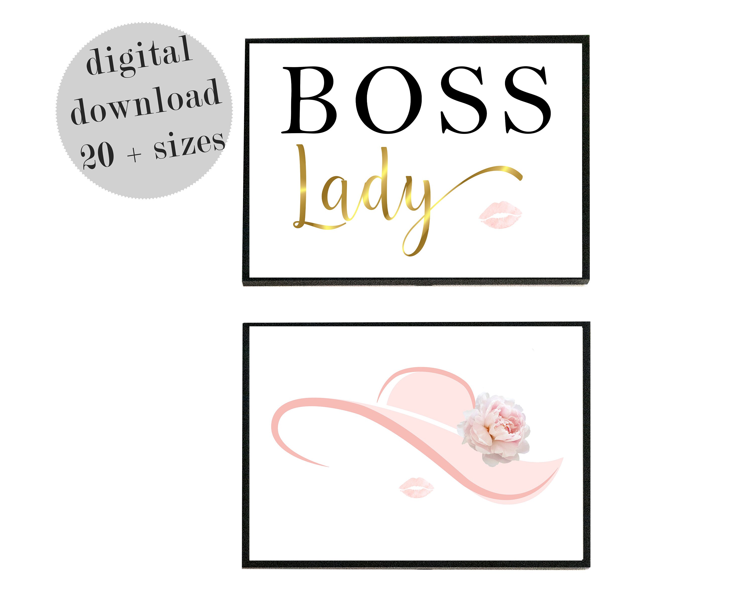 Boss Lady Printable Girl Boss Lady Hat Line Drawing Office | Etsy