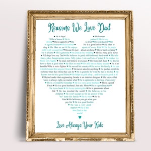 PERSONALIZED Fathers Day Gift, Gift for Husband From Wife, 50 Reasons ...