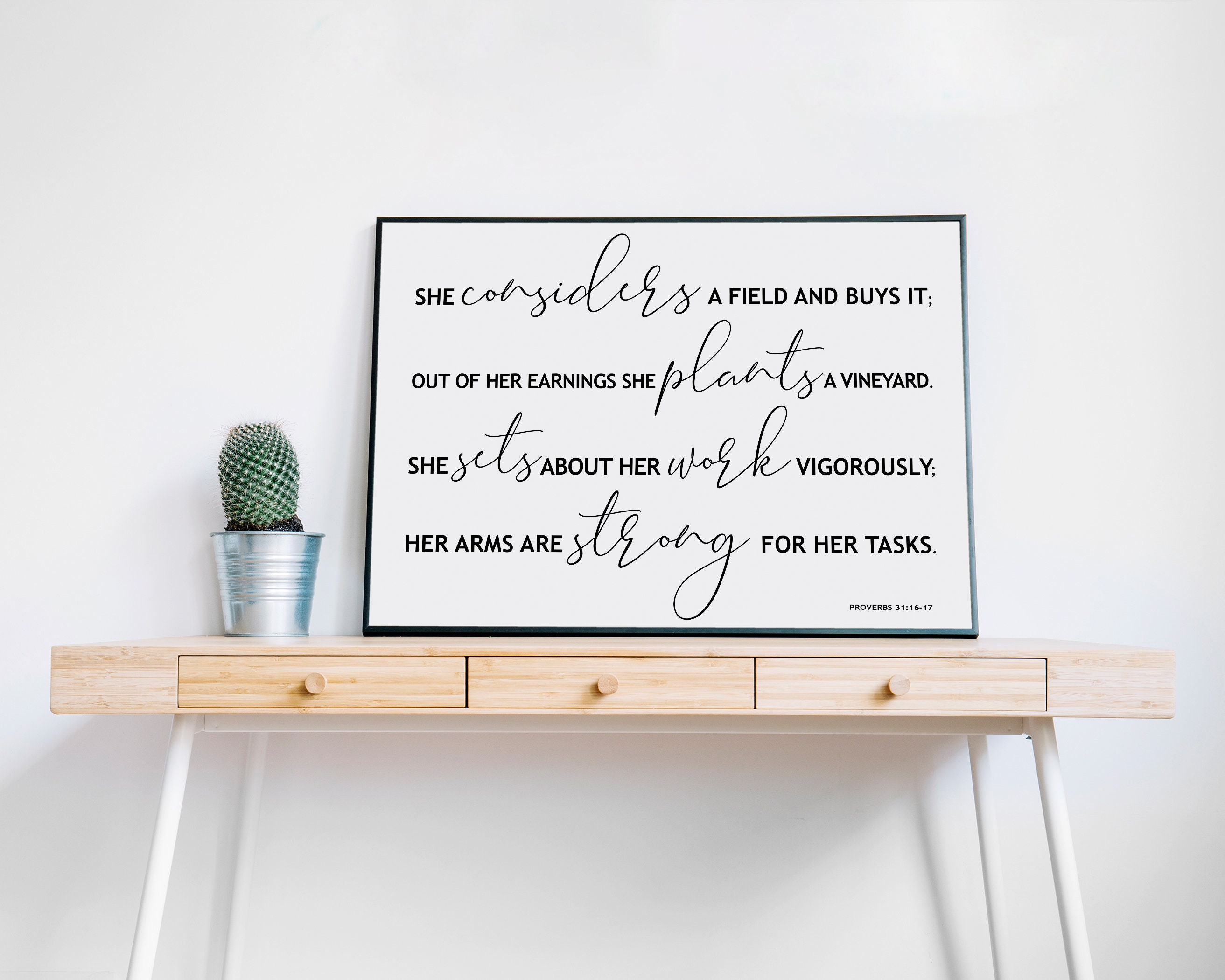 Bible Verse Wall Art Proverbs 31 Virtuous Women She Sets | Etsy