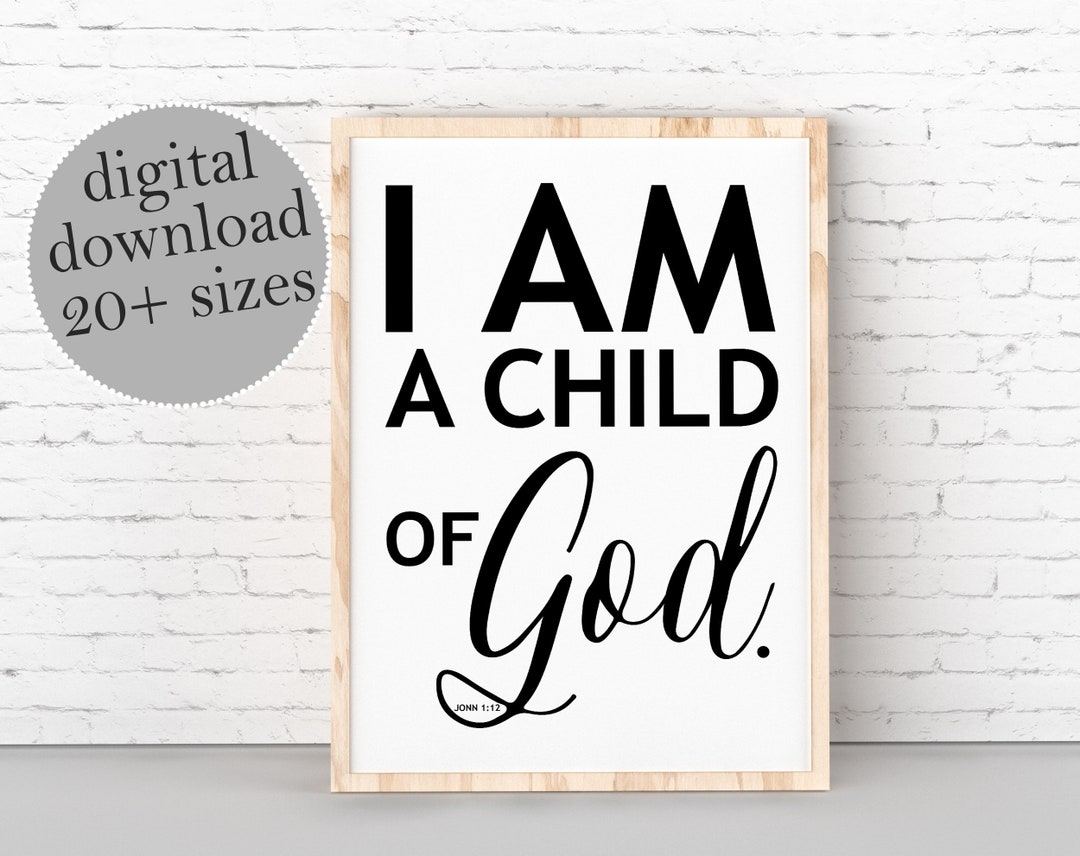 Child of God Printable - Baptism Gift, Christian Wall Art (digital ...