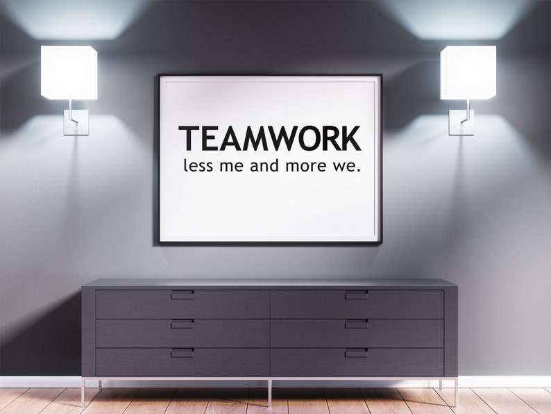 Teamwork Quote Business Quotes TEAMWORK Less Me and More We - Etsy