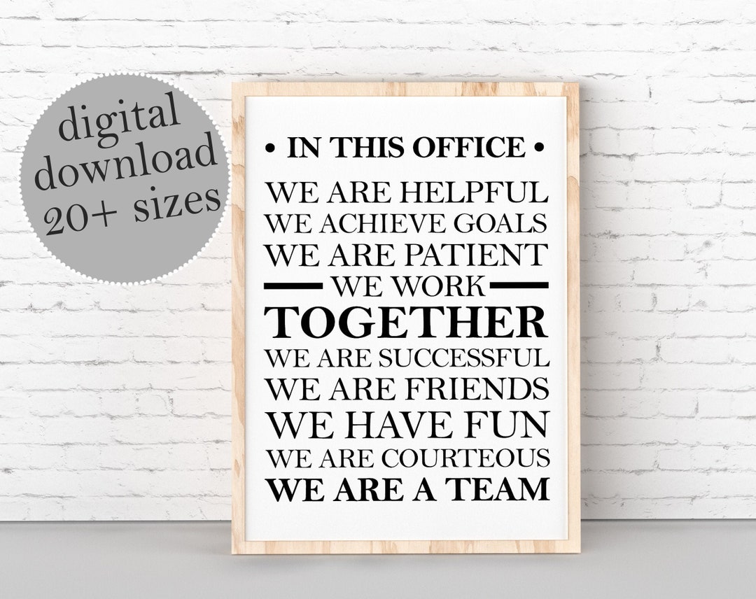 Teamwork Office Sign: Inspirational Quote Printable (digital Download ...