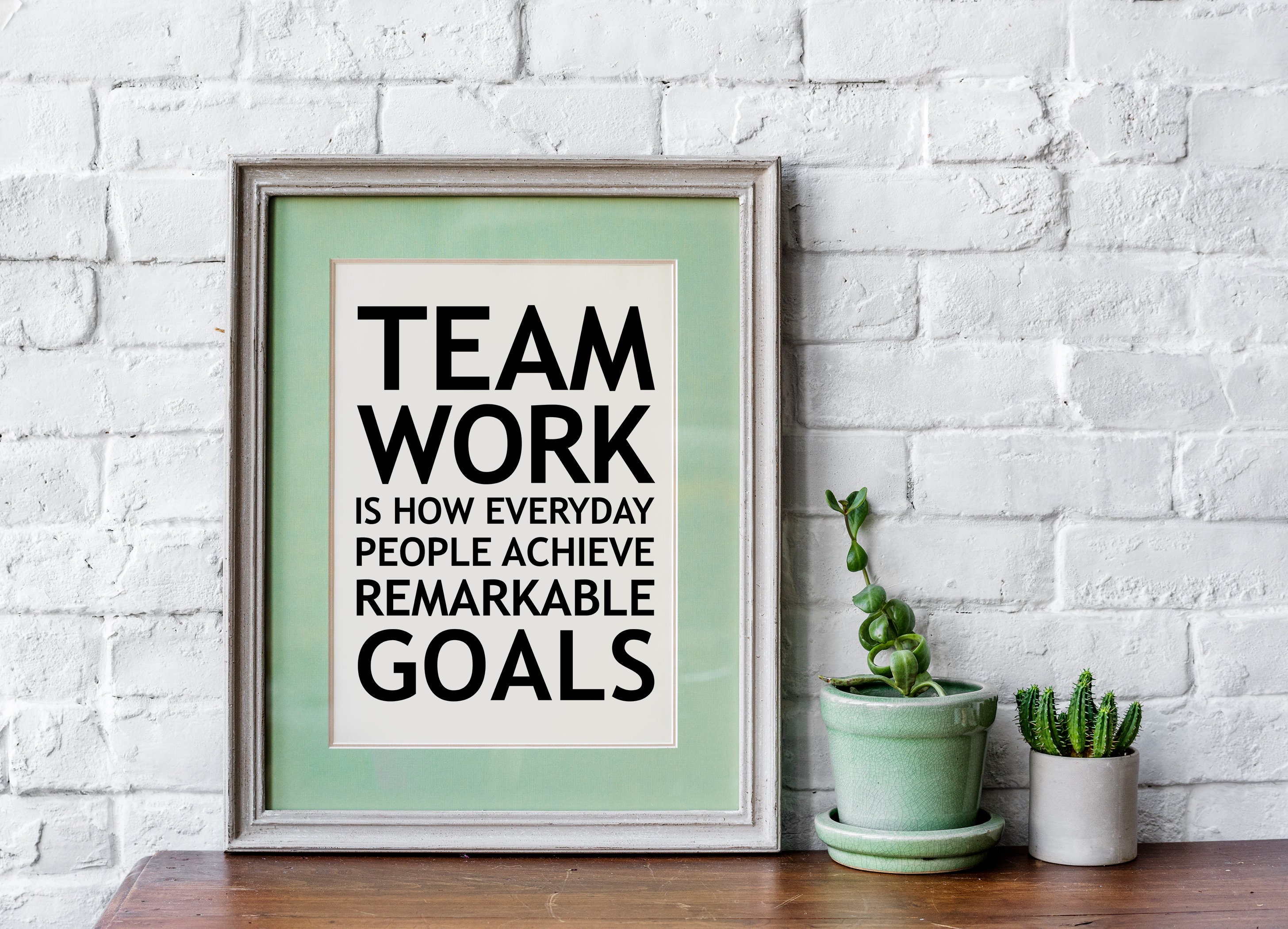 Teamwork Sign Goal Quote Classroom Decor Meeting Room Wall | Etsy