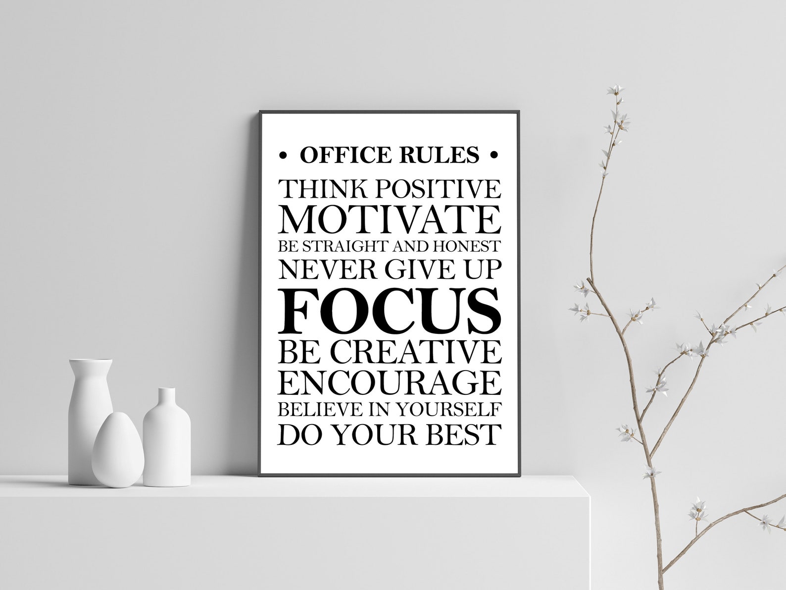 Office Rules Sign: Motivational Printable Art (digital Download) - Etsy