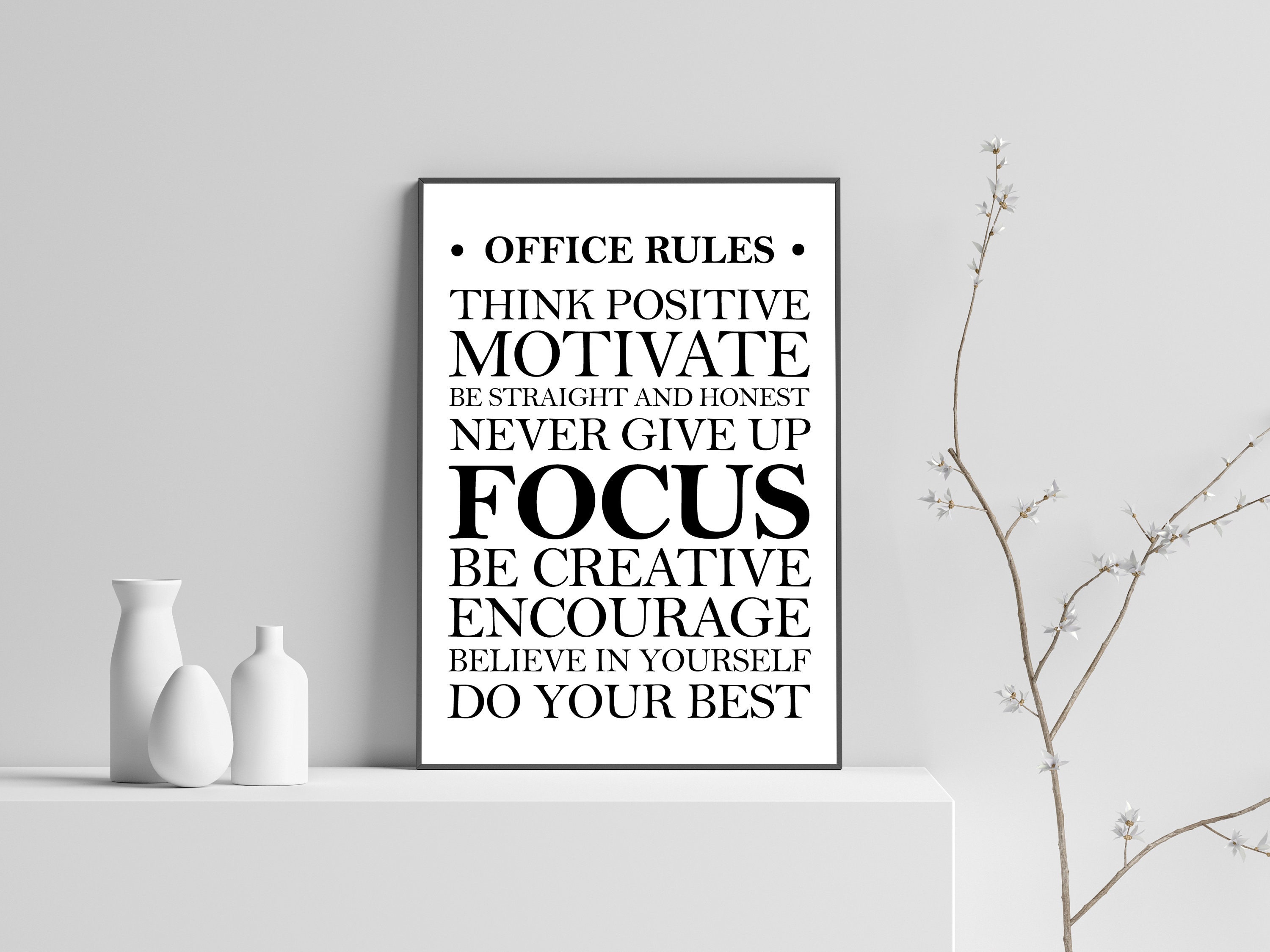 Office Rules Sign: Motivational Printable Art (digital Download) - Etsy