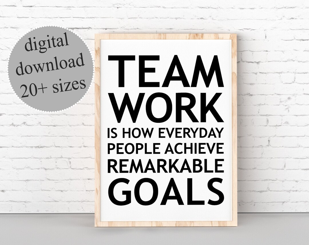 Teamwork Sign, Goal Quote, Classroom Decor, Meeting Room Wall Art ...