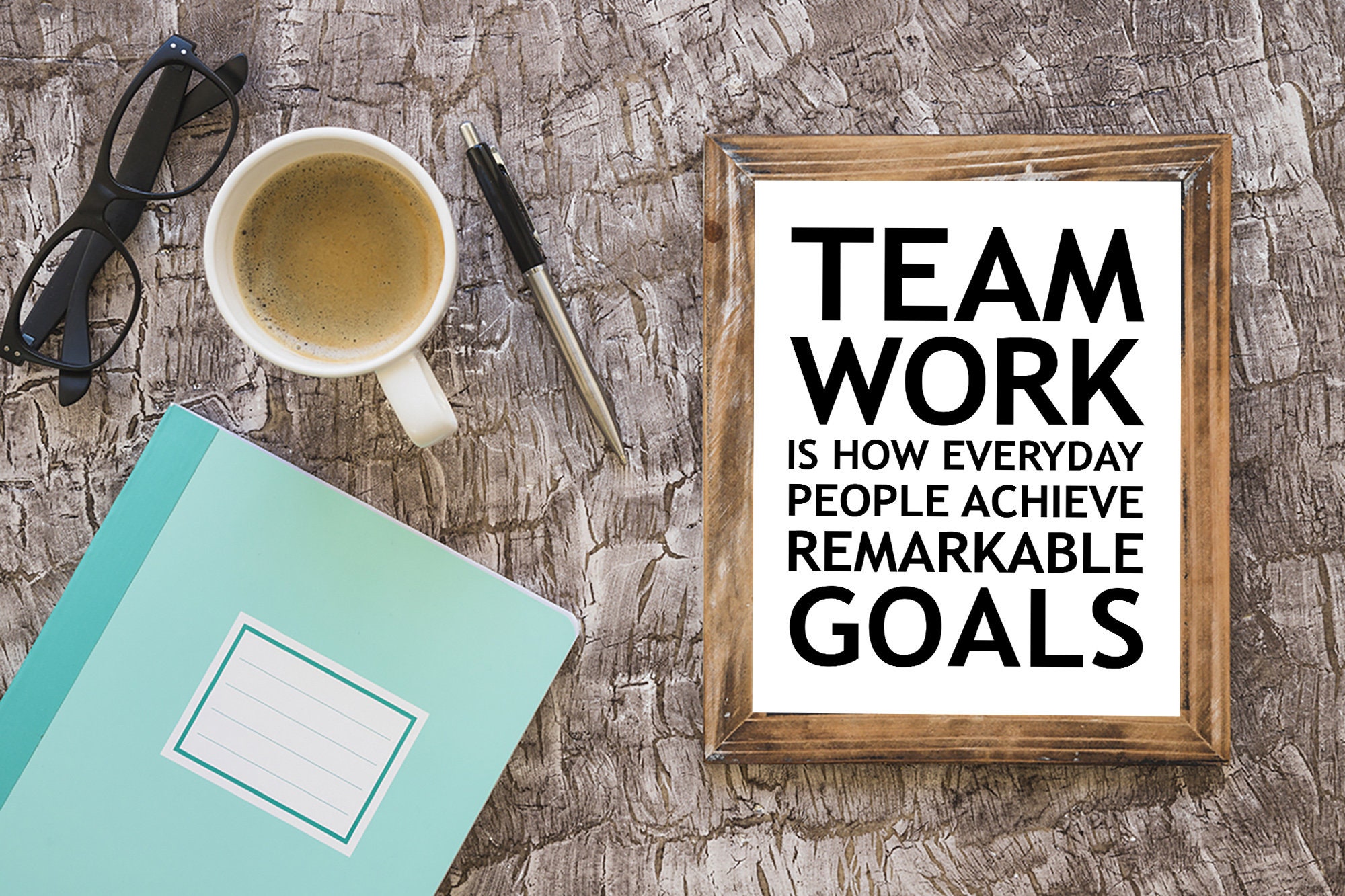 Teamwork Sign Goal Quote Classroom Decor Meeting Room Wall | Etsy