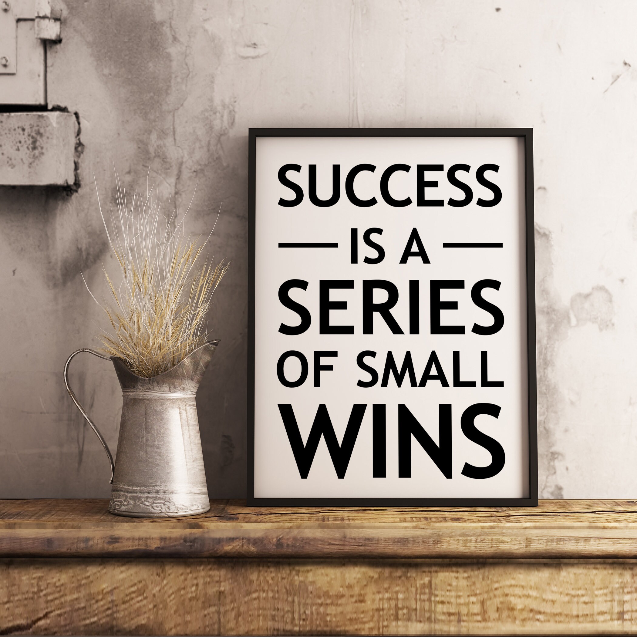 Inspirational Quote Art: Success is A Series of Small Wins (digital ...
