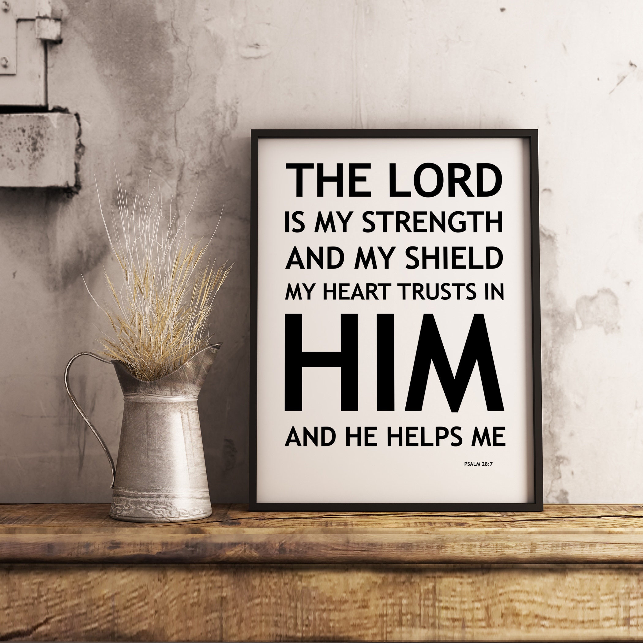 The Lord Is My Strength And My Shield My Heart Trusts In Him | Etsy
