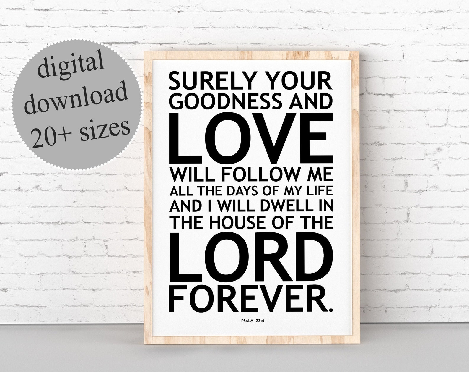 Psalm 23:6 NIV Surely Goodness And Mercy Will Follow Me | Etsy