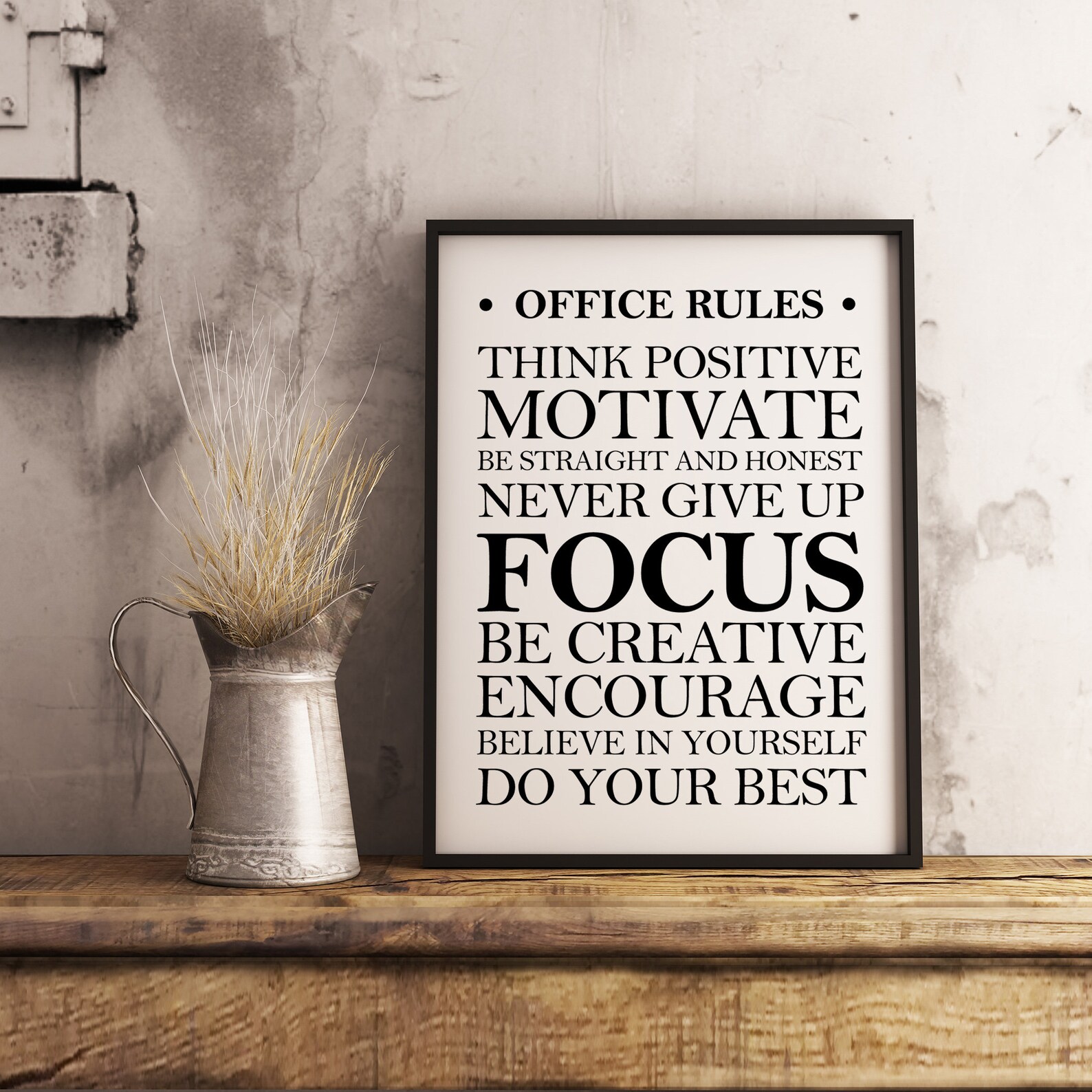 Office Rules Sign: Motivational Printable Art (digital Download) - Etsy