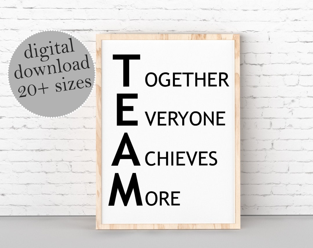 Together Everyone Achieves More, Teamwork Quote PRINTABLE, Office ...