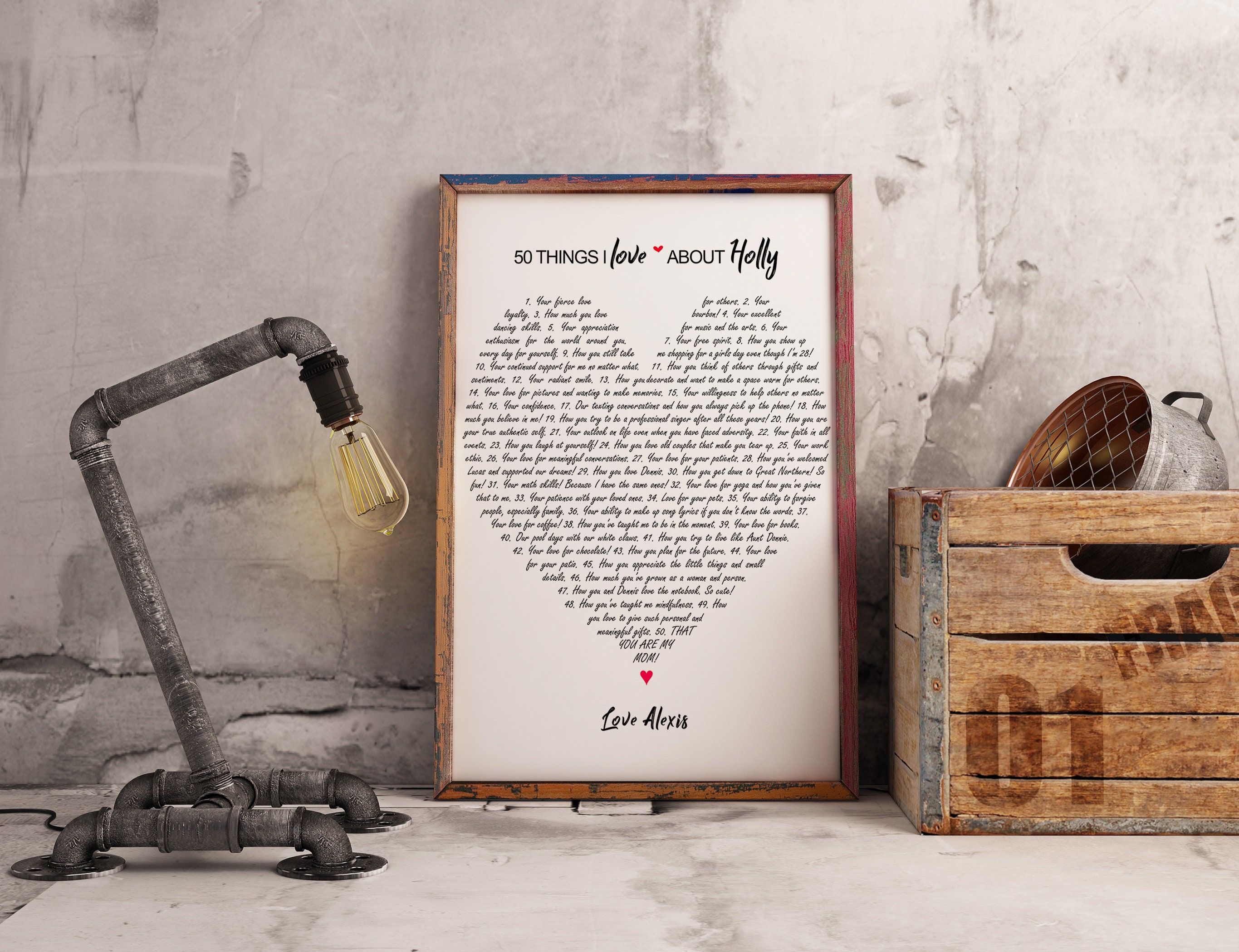 50 Things I Love About You Printable PERSONALIZED Reasons Why | Etsy