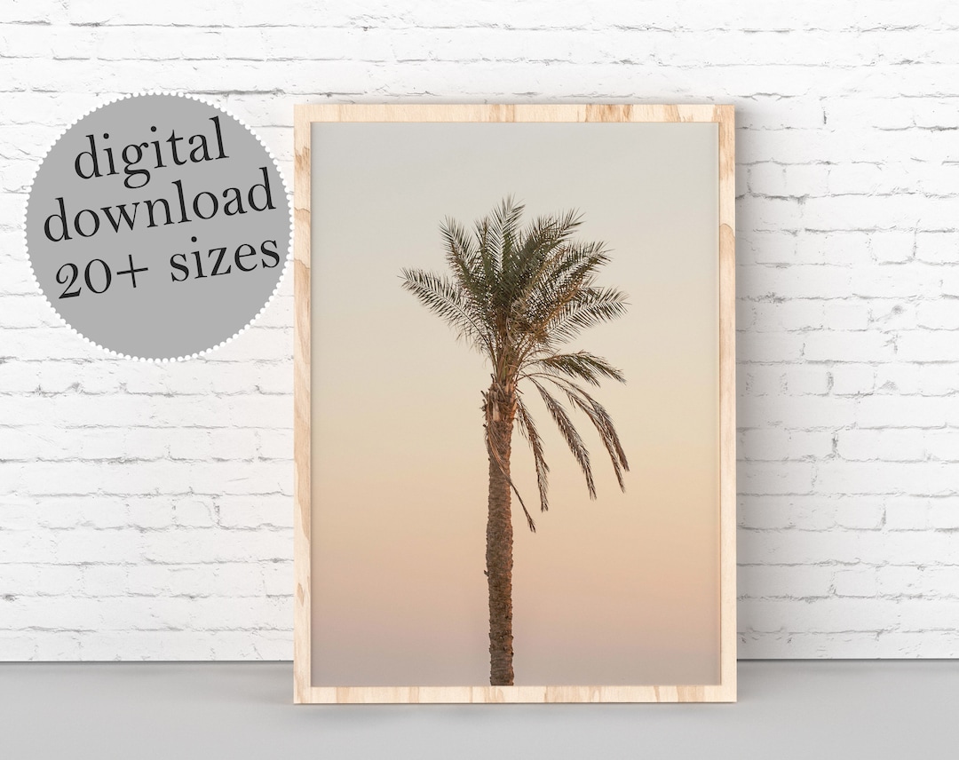 Pastel Palm Tree Print: Tropical Beach Wall Art (digital Download) - Etsy