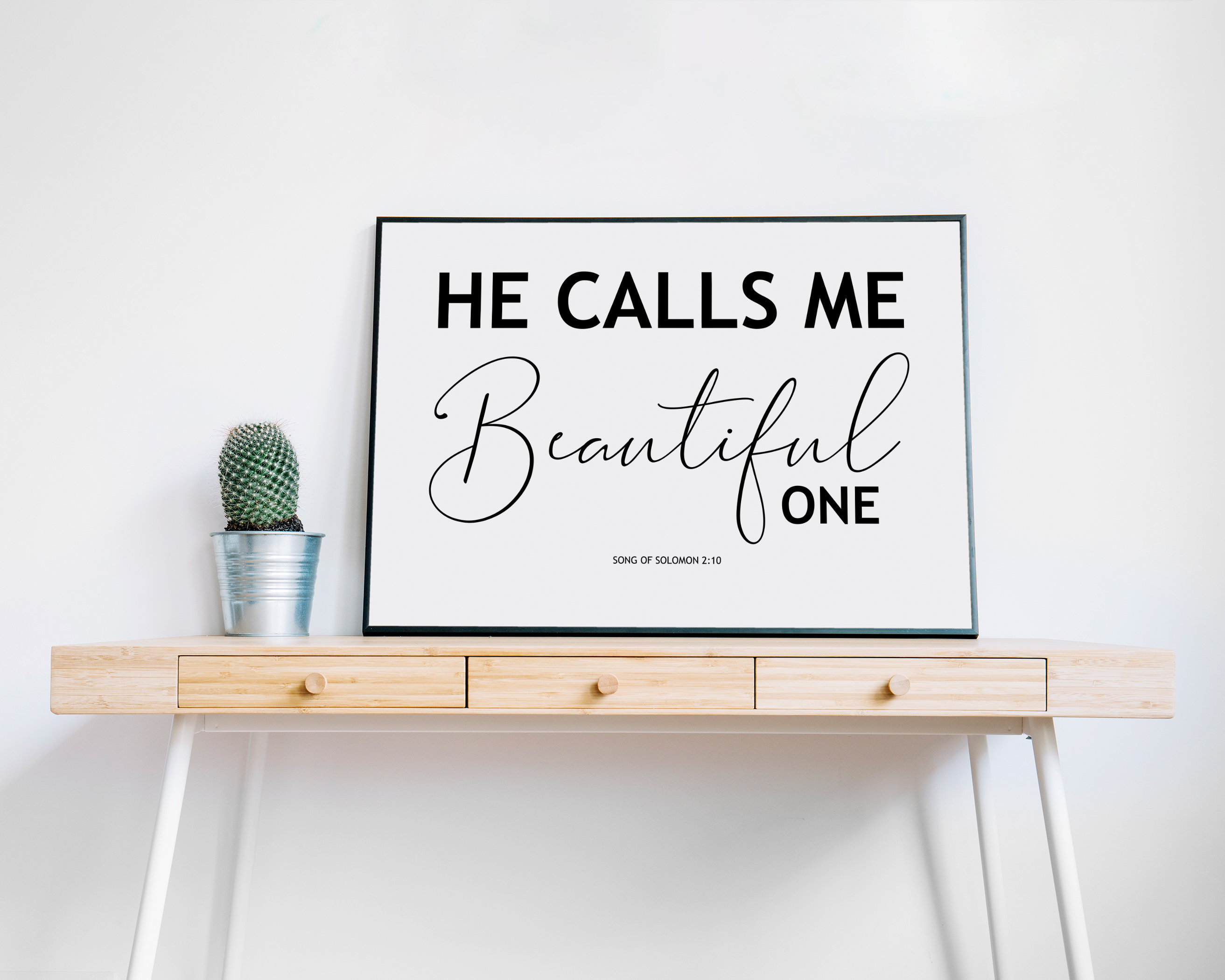 He Calls Me Beautiful One, Song of Solomon 2:10, PRINTABLE, Bible Verse ...