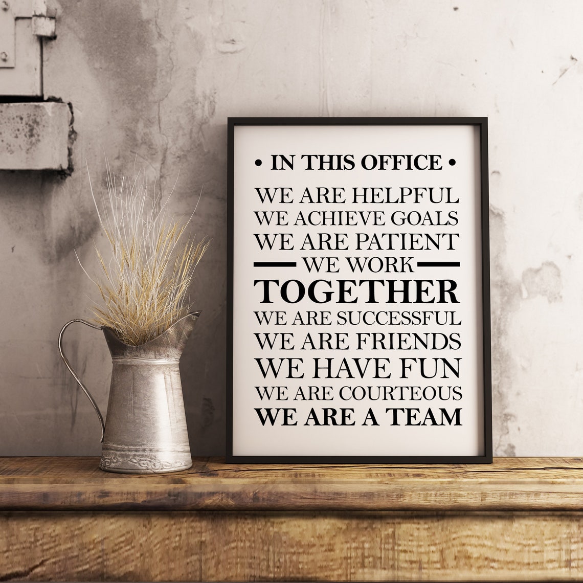 Teamwork Office Sign: Inspirational Quote Printable (digital Download ...