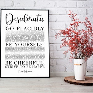 Desiderata Poem PRINTABLE, Max Erhmann 1927, Literature Print ...