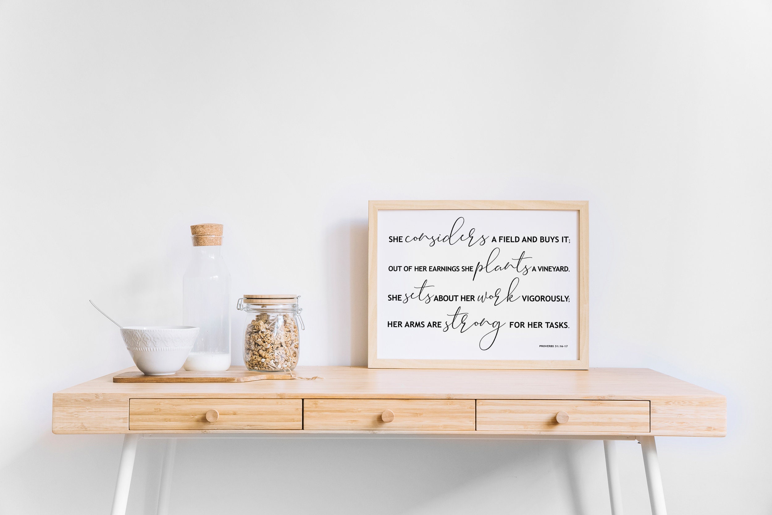 Bible Verse Wall Art Proverbs 31 Virtuous Women She Sets | Etsy