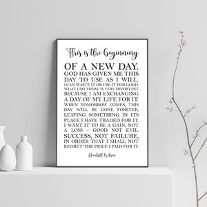 Inspirational Quote Printable Wall Art: New Day Poem (digital Download ...