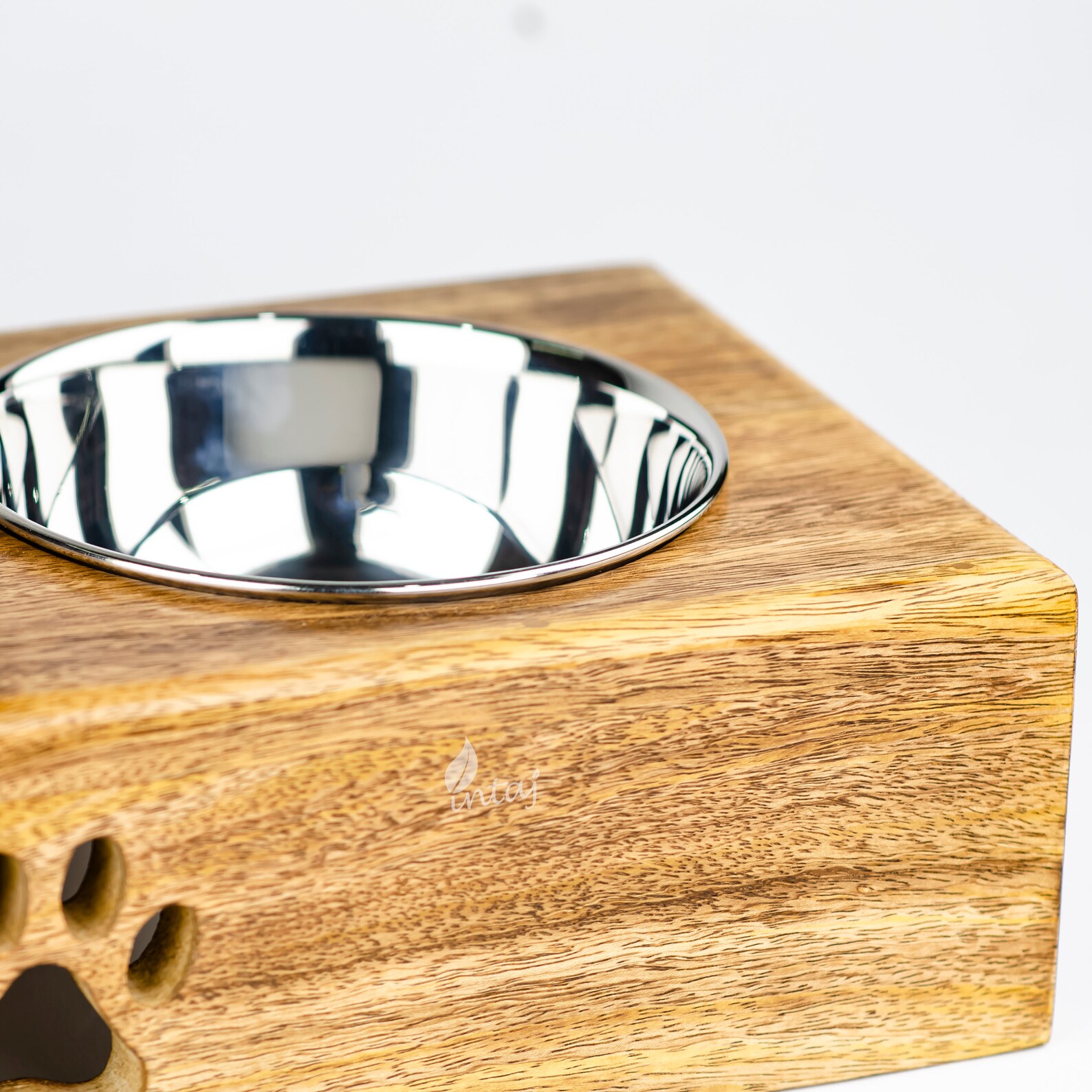 Handcrafted Natural Wood Pet Bowl, Dog Lover Gift, Cat Lover Gift, Pet ...
