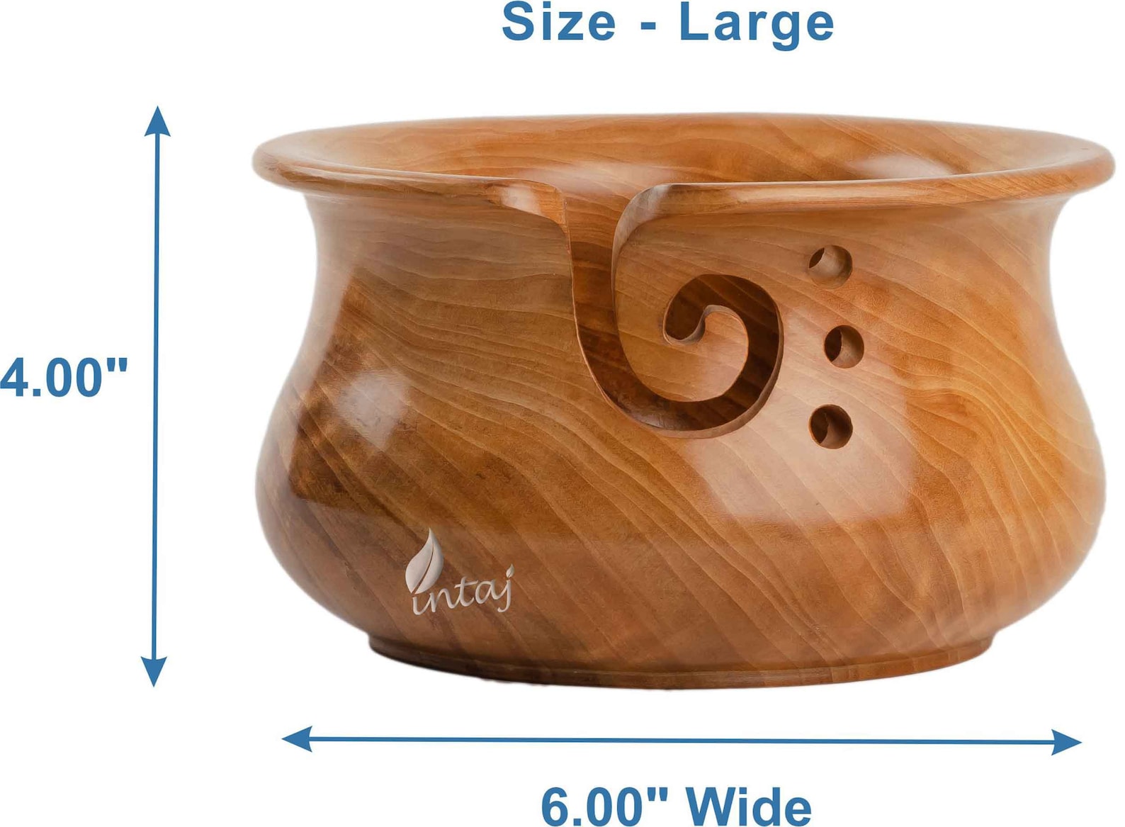 Handcrafted Yarn Bowl - Wood Large Yarn Storage Bowl for Knitting ...