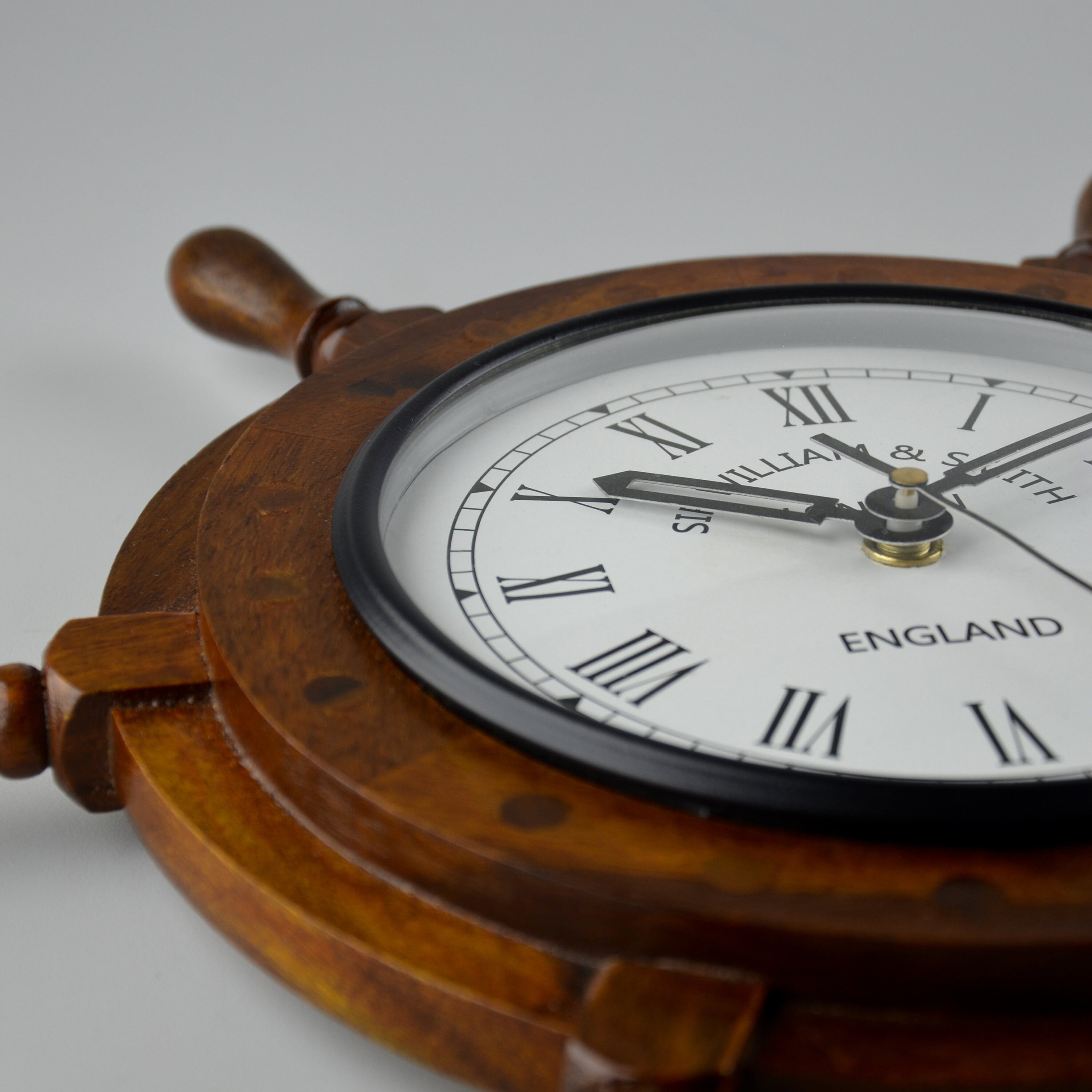 Handmade Rosewood Ship Wheel Wall Clock: Nautical Home Decor - Etsy