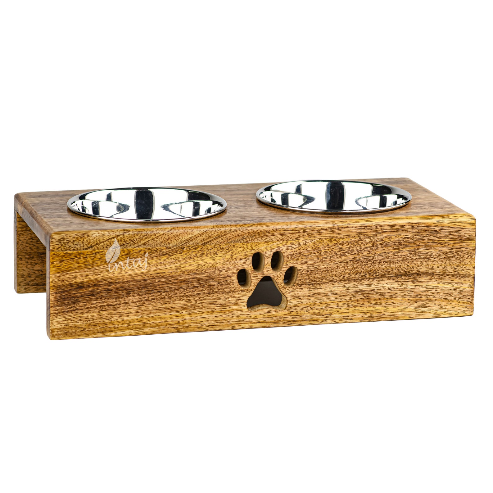 Handcrafted Natural Wood Pet Bowl, Dog Lover Gift, Cat Lover Gift, Pet ...