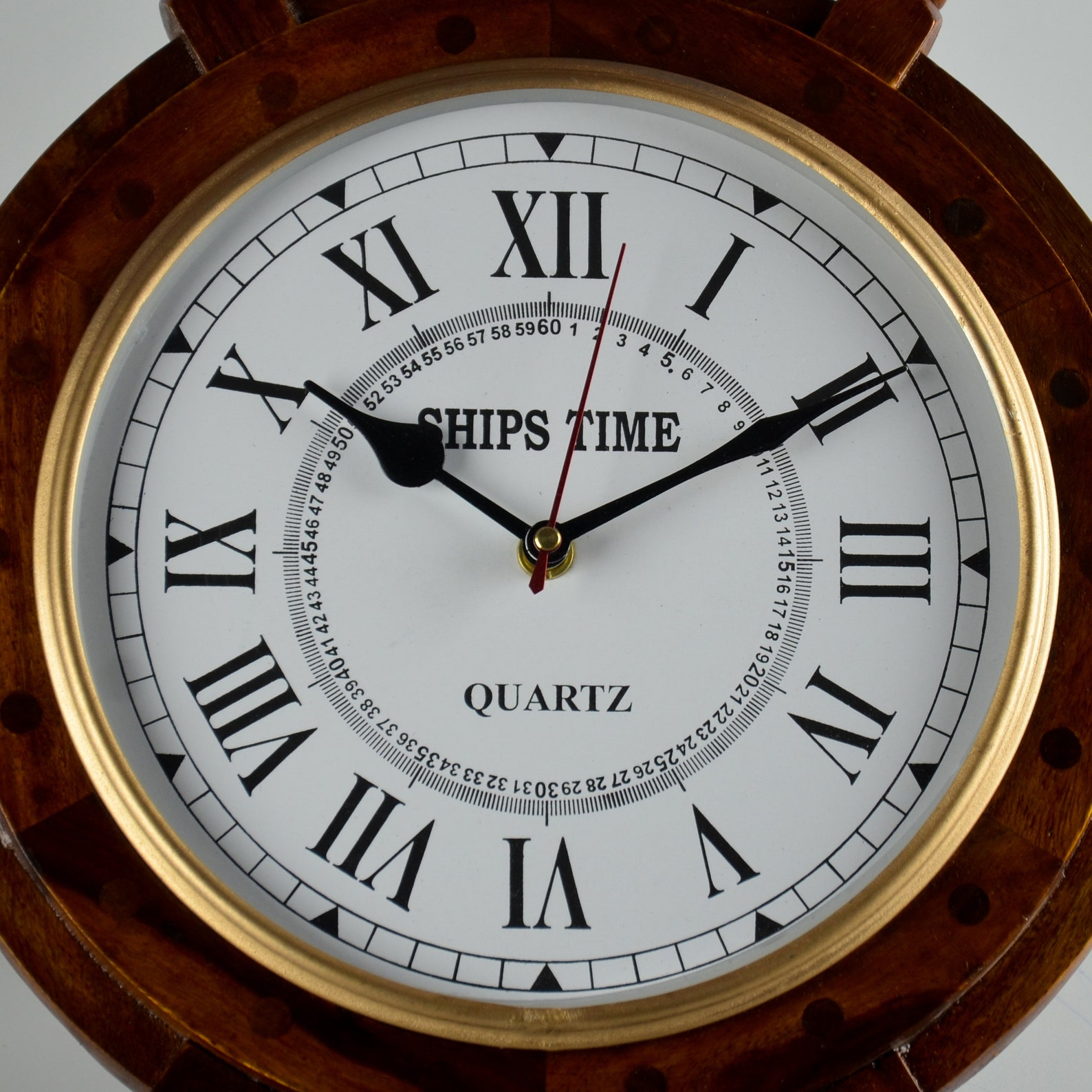 Handmade Rosewood Ship Wheel Wall Clock: Nautical Home Decor - Etsy