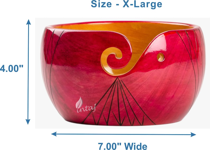 Handmade Yarn Bowl LARGE Wood Knitting Bowl for Crocheting - Etsy