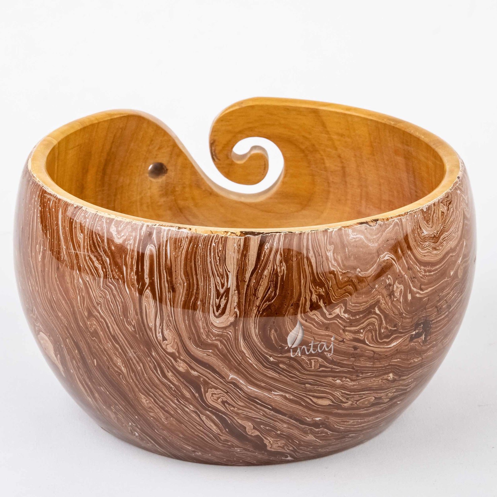 Handmade Yarn Bowl Wood - Jupiter Rosewood Yarn Bowl for Knitting ...