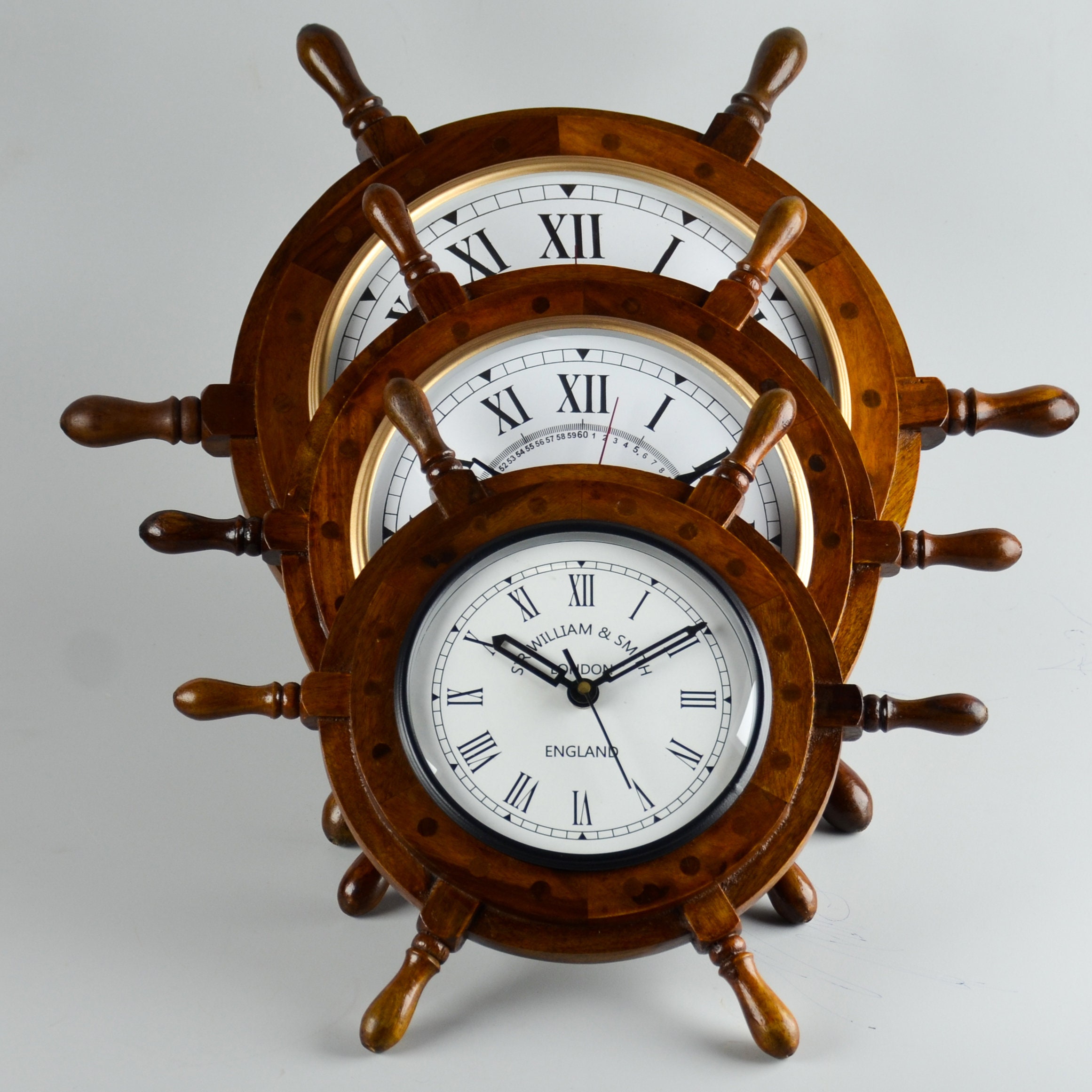 Handmade Rosewood Wall Clock Nautical Wall Decor Ship Wheel | Etsy