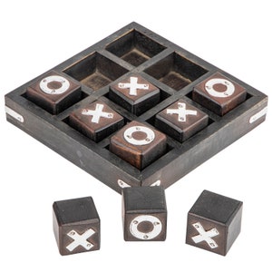 Wooden Tic Tac Toe Tabletop Game Set - XOX Game for Kids, Tic Tac Toe ...
