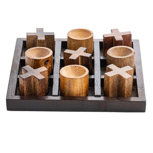 Wooden Tic Tac Toe Tabletop Game Set - XOX Game for Kids, Tic Tac Toe ...