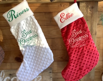 Personalized Baby's First Christmas Stocking - Etsy