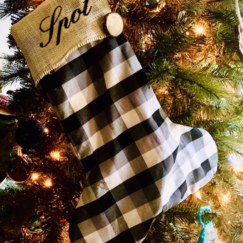 Burlap Dog Stocking - Etsy
