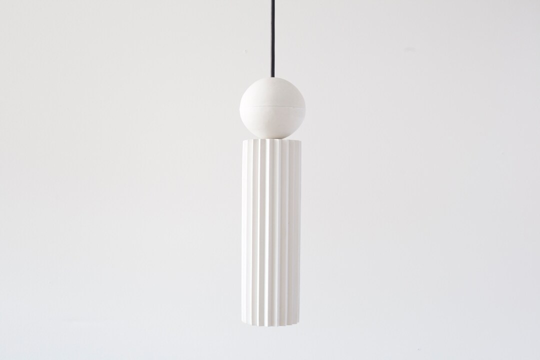 Handmade Plaster Pendant Light: Cylinder Contemporary Lighting - Etsy