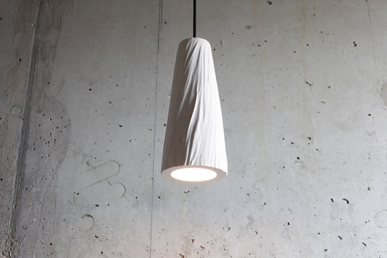 Plaster Pendant Light pleat Sculptural Pendant - Etsy