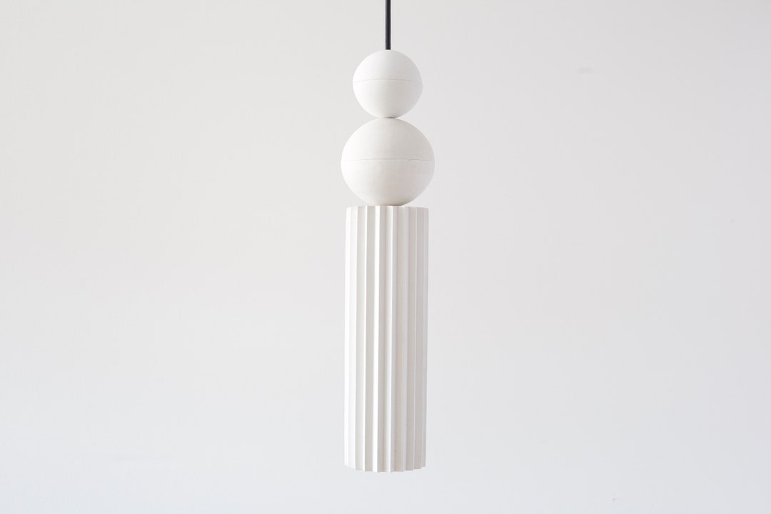 Handmade Plaster Cylinder Pendant Light: Modern Minimalist Lighting - Etsy