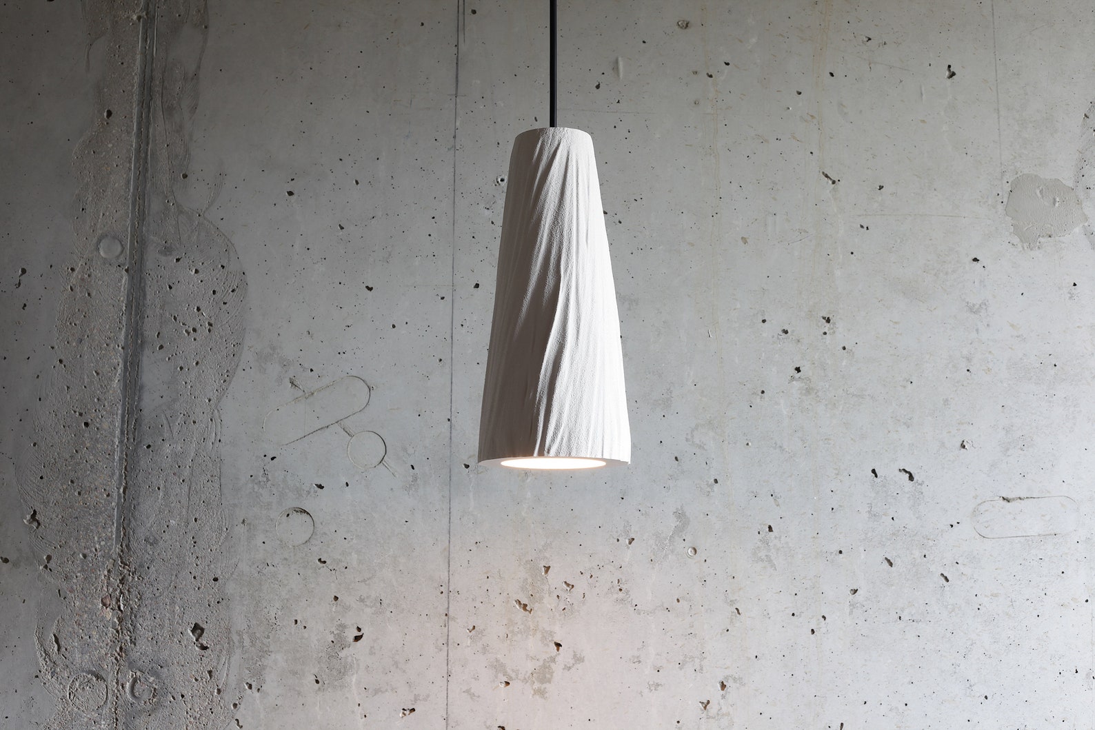 Plaster Pendant Light pleat Sculptural Pendant - Etsy