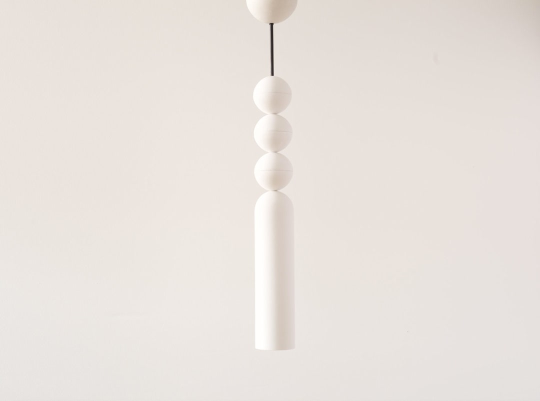 Handmade Plaster Pendant Light: Cylinder Chandelier With Spheres - Etsy