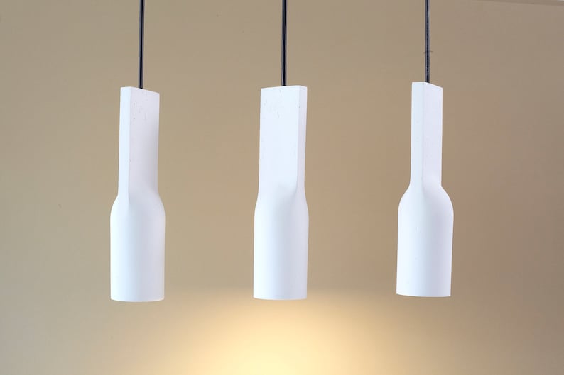 Pendant Light FLATROUND From Plaster Cylinder Pendant Light | Etsy
