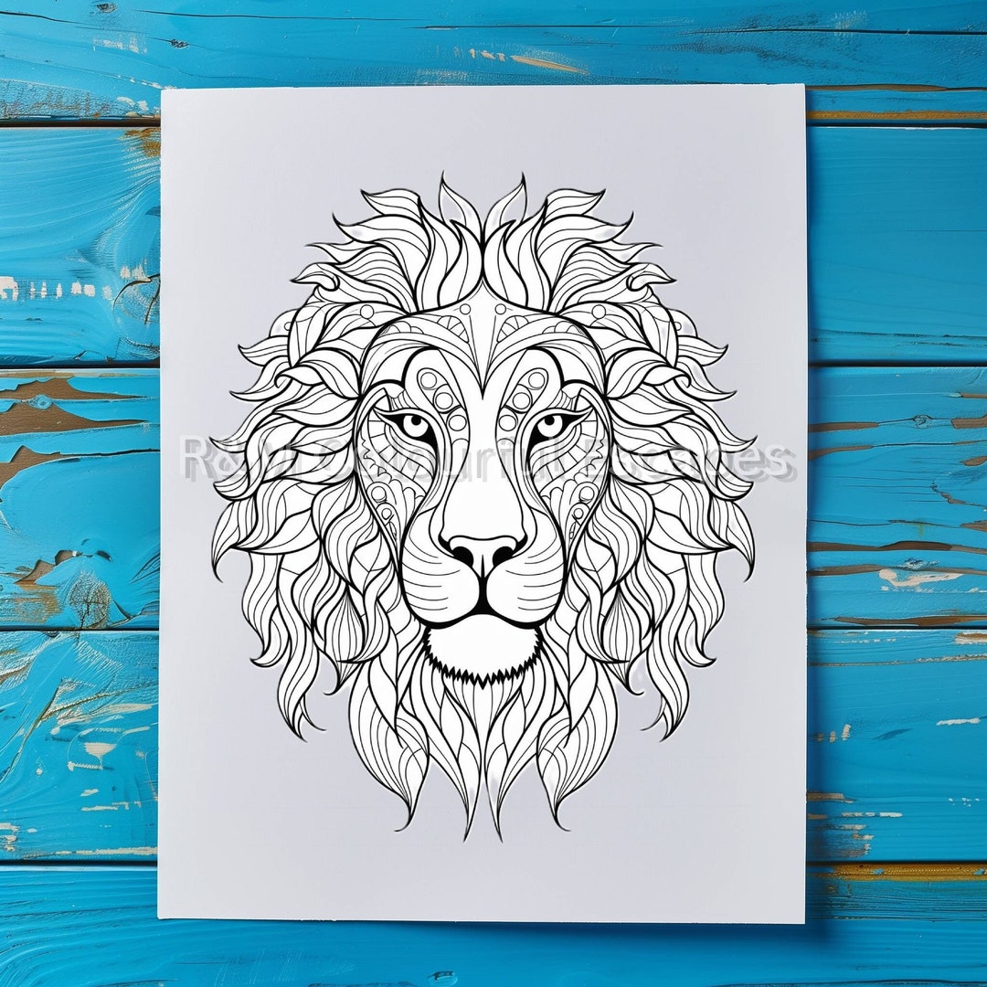 Printable Lion Colouring Page, Mandala Style Digital Download, A4 and ...