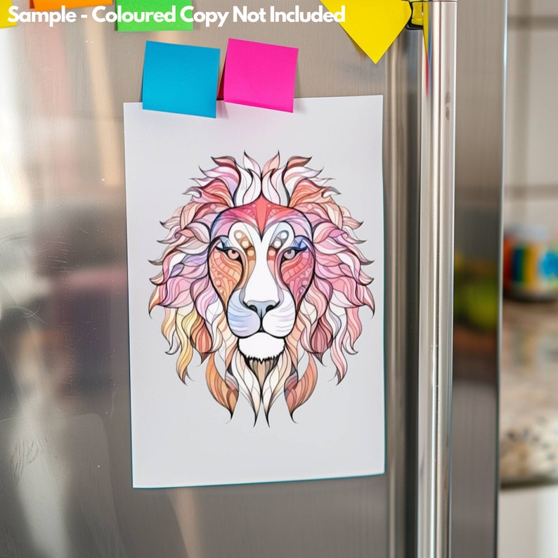 Printable Lion Colouring Page, Mandala Style Digital Download, A4 and ...