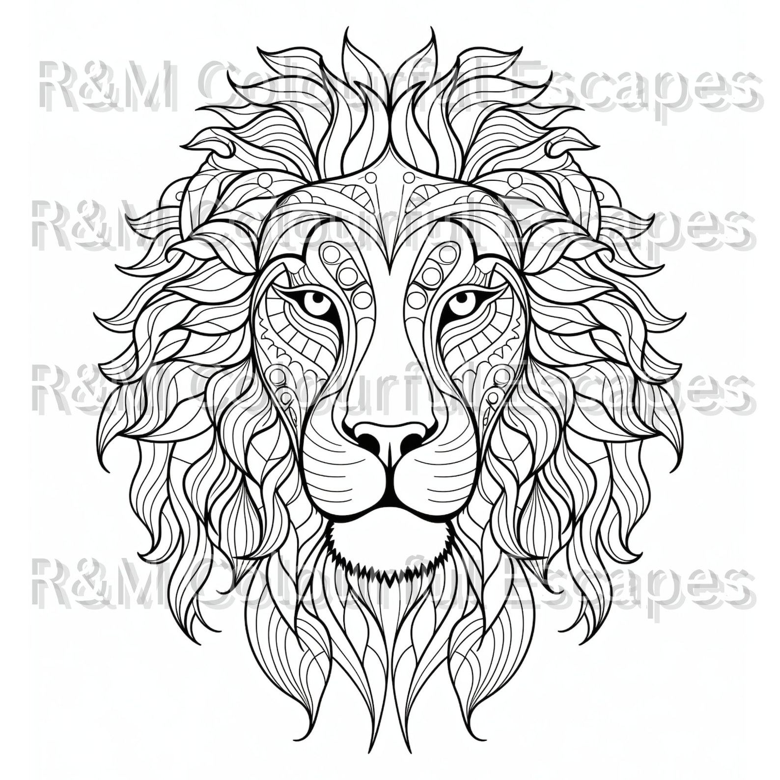 Printable Lion Colouring Page, Mandala Style Digital Download, A4 and ...