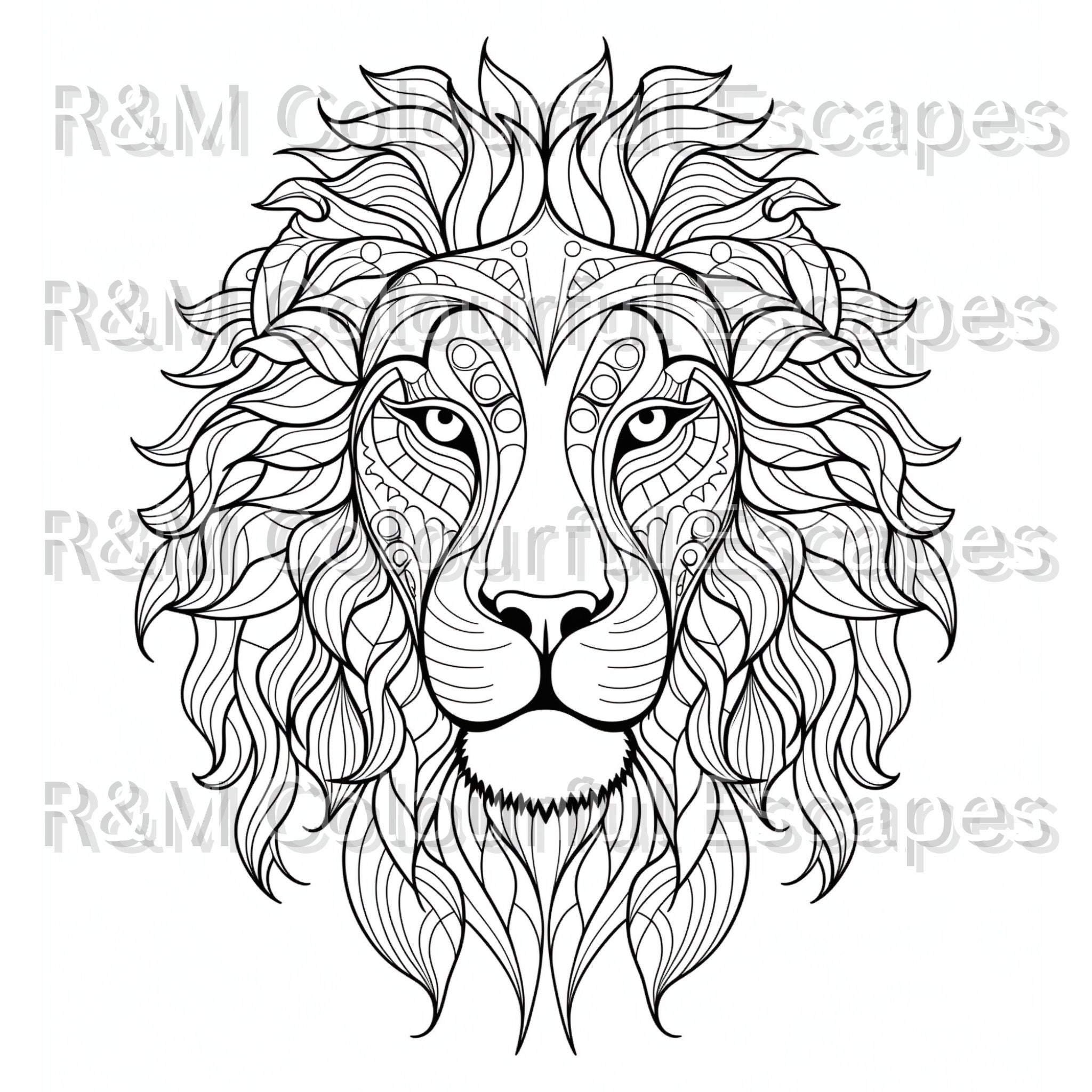 Printable Lion Colouring Page, Mandala Style Digital Download, A4 and ...