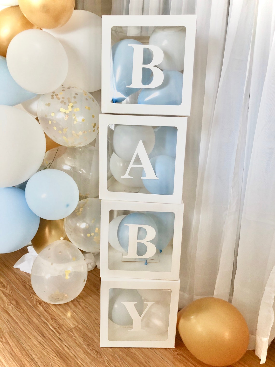 12 Clear Baby Shower Block Kit W/ White Letters Clear - Etsy