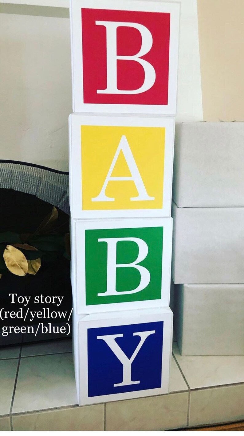 DIY 12" Baby Shower Block Kit, (popular Pink and White) , Baby Shower ...